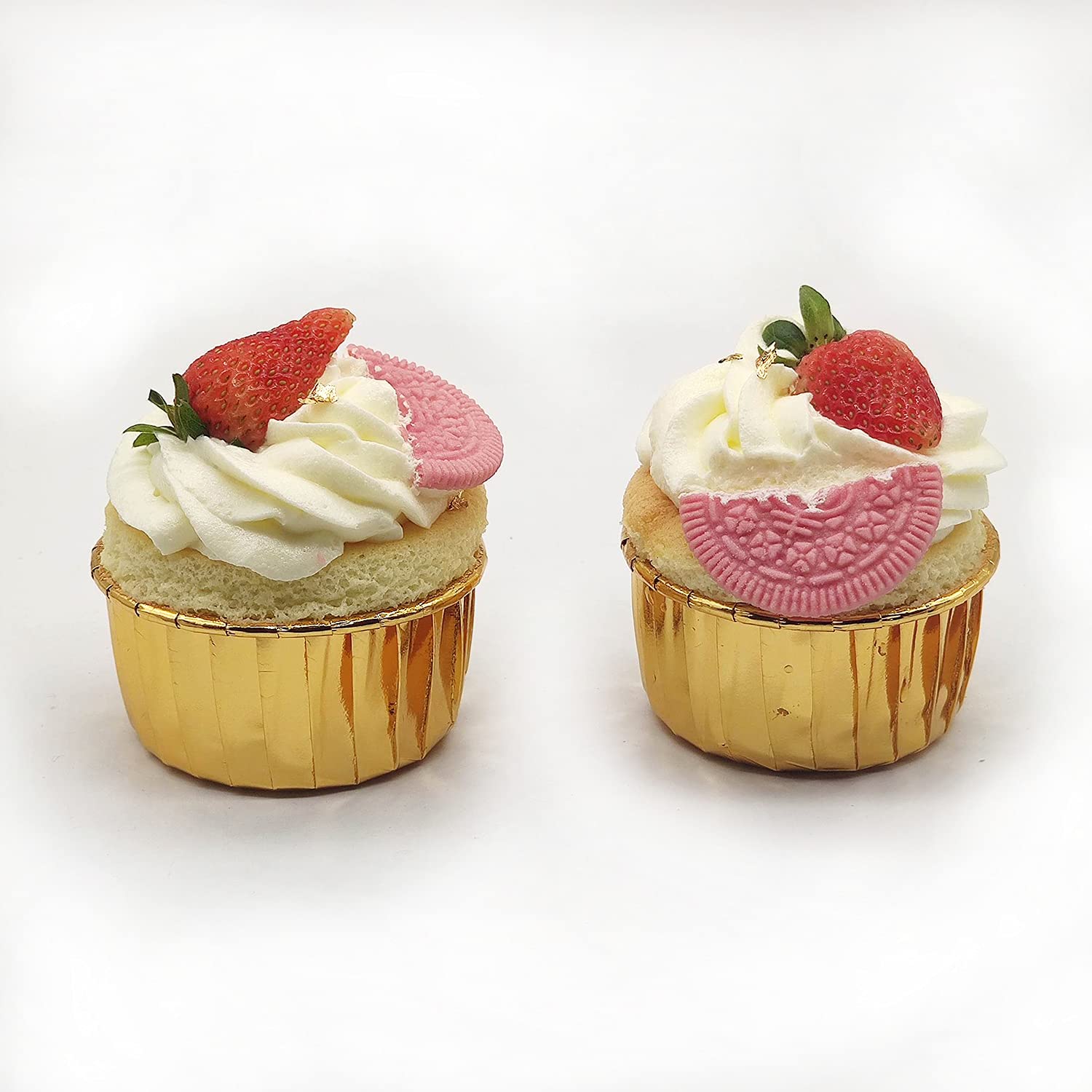 Mombake Aluminum Foil Standard Muffin Cupcake Liners, Disposable Baking Cups with Vibrant Color for Party Celebration, Gold 50-Count