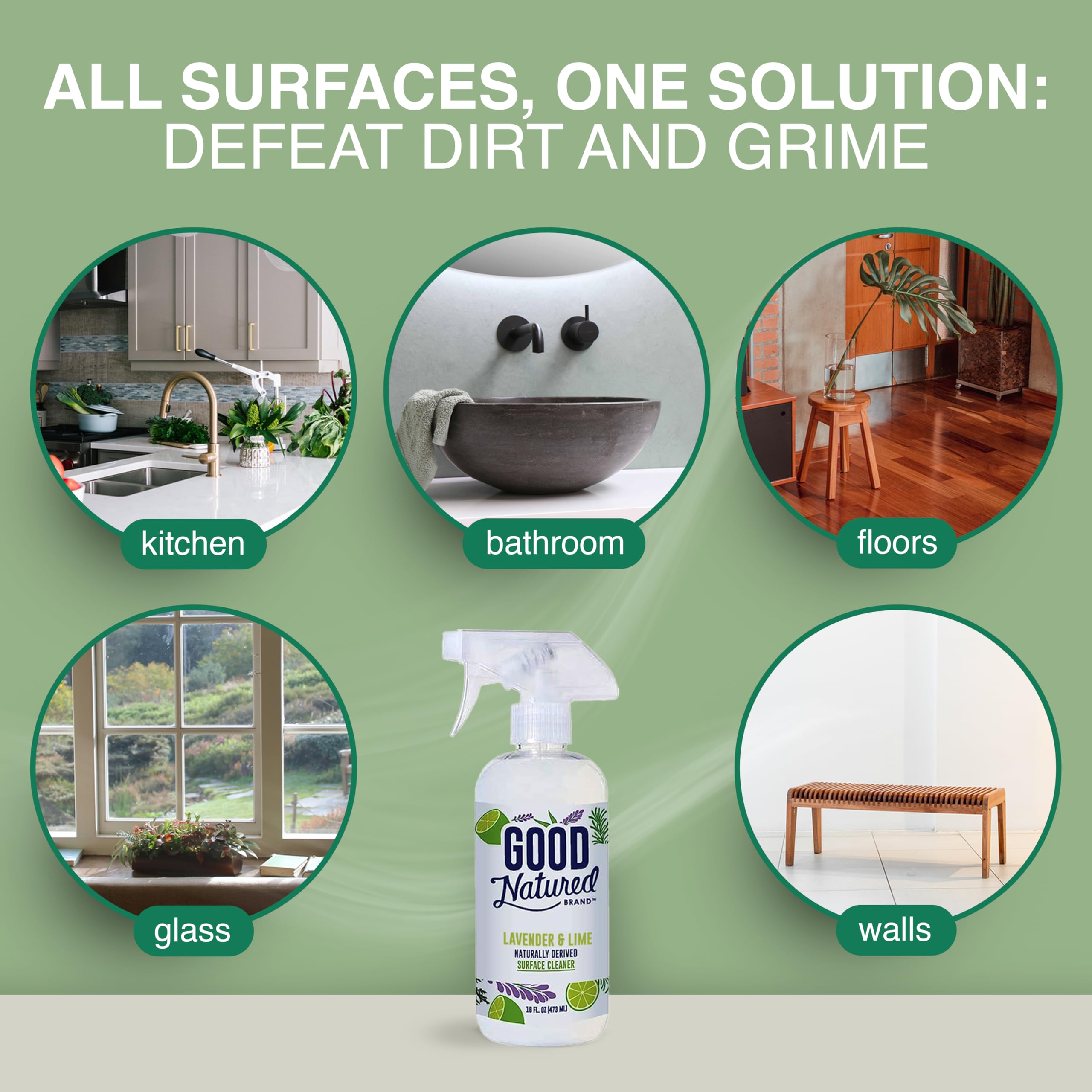 Good Natured Brand Multi-Surface Cleaner (Lavender & Eucalyptus, 16 Fl Oz (Pack of 1))