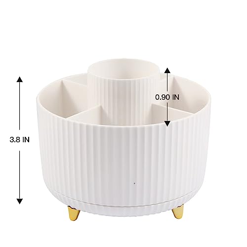 XDRELEC 360 Degree Rotating Pen Holder, Pencil Holder for Desk, Office Desk Organizers and Accessories, Pencil Cup, Pen Organizer,Office Organization and Storage (white)