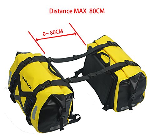 WILD HEART Waterproof Bag Motorcycle saddlebag 50L Tank Bag Motor Side Bag (Black)