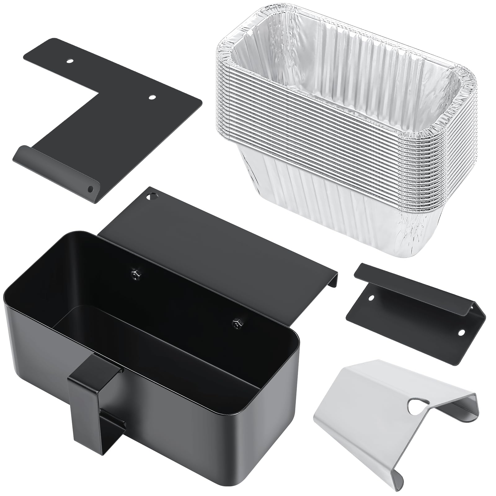 GRISUN Grease Cup Grease Catcher with 20 Pack Liners, Drip Catcher Accessories Kit for Blackstone Griddle, Grill Grease Collection Pan with Disposable Foil Liners for Blackstone Flat Top Grill