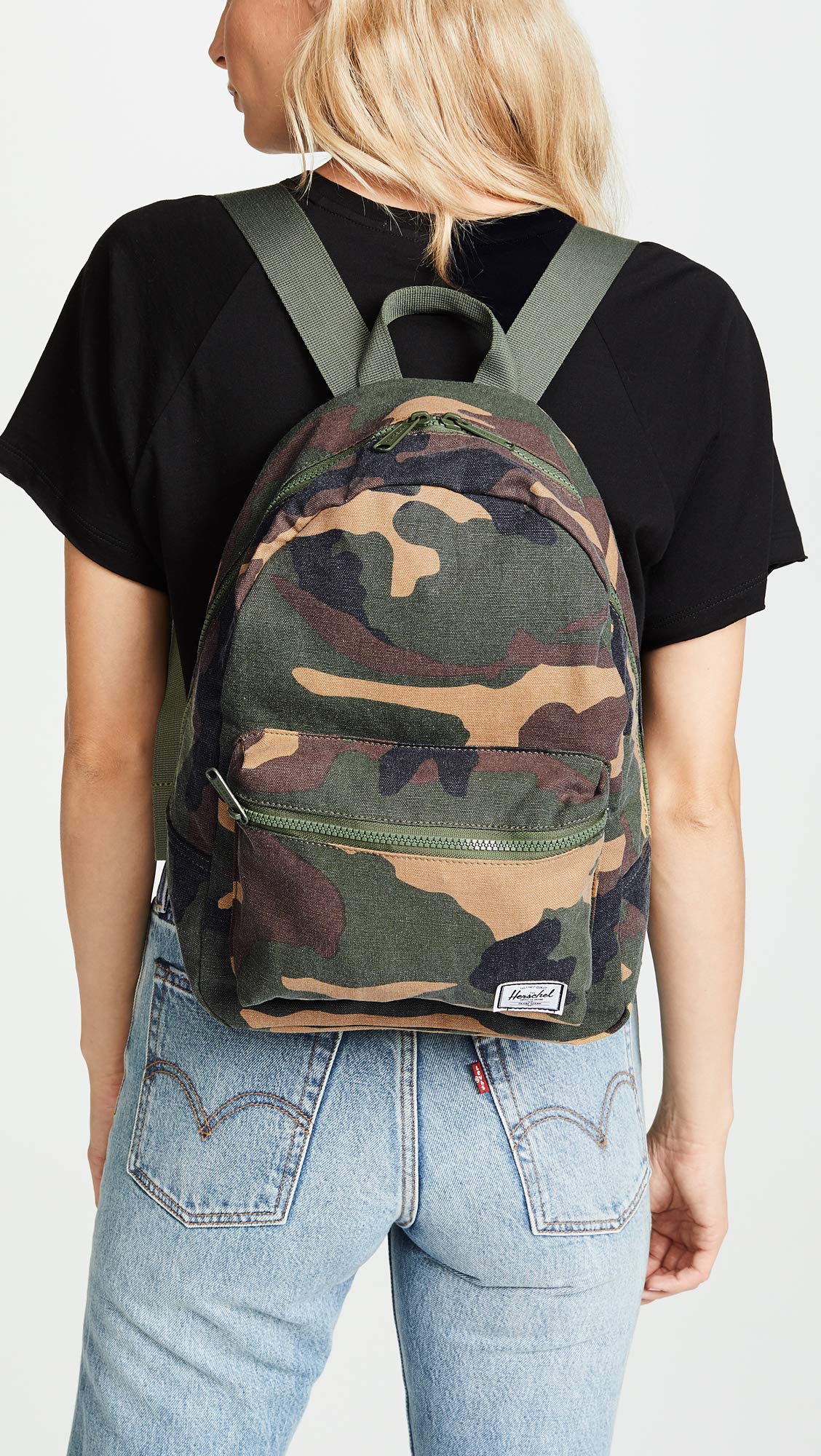 Herschel Supply Co. Women's Cotton Casual Grove X-Small Backpack, Woodland Camo, Green, Print, One Size