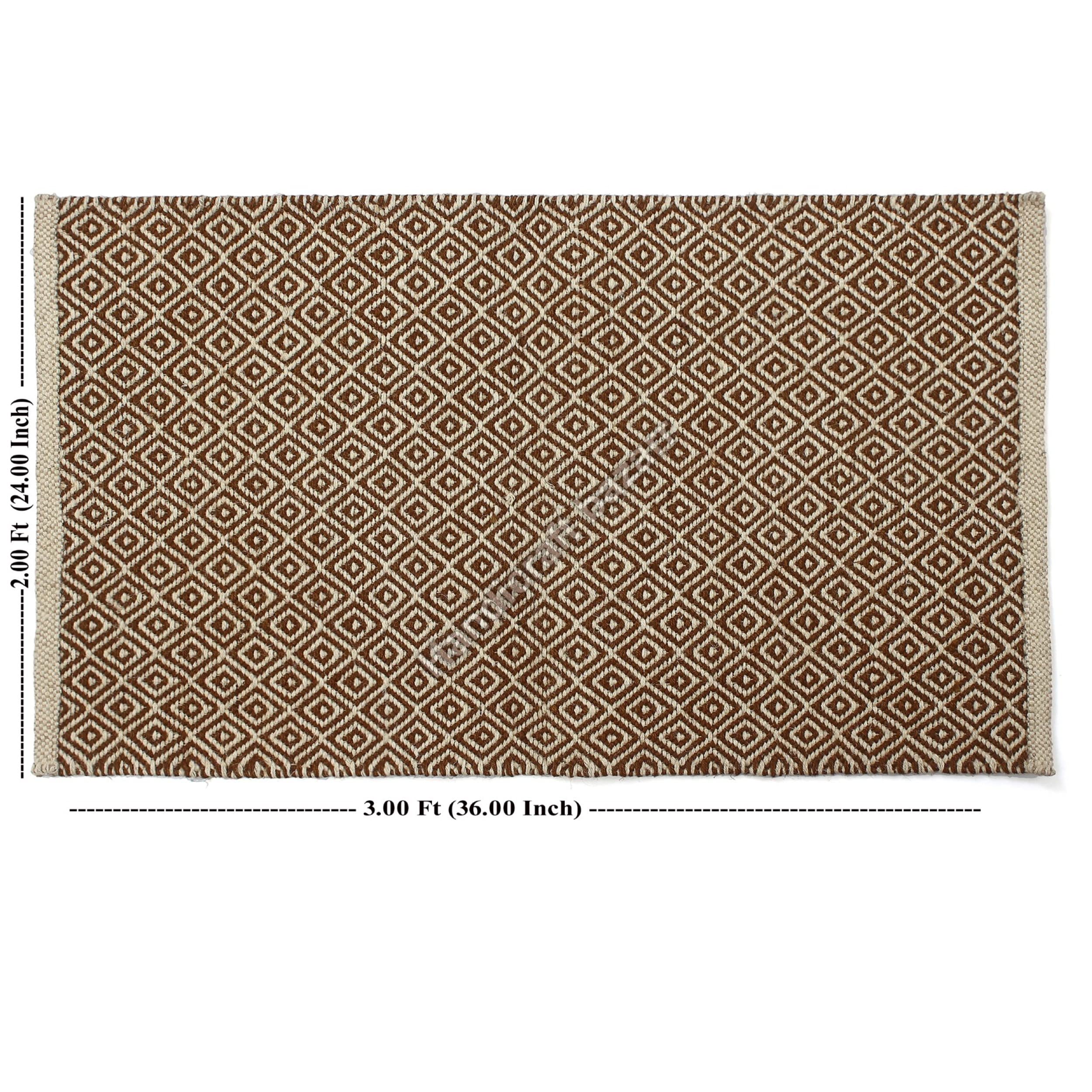 Handicraft Bazarr Jute Hamper Reversible Rug Dhurrie Throw Rug Floor Runner 2x3 Feet Living Room Rug Traditional Mat