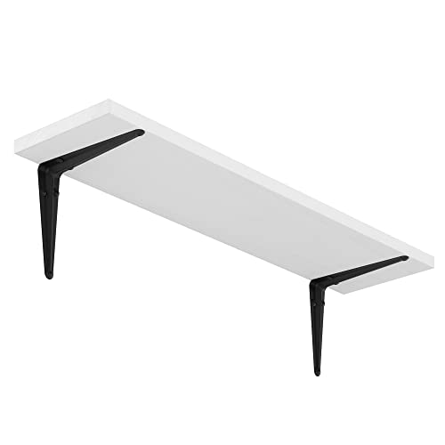 Wallniture Arras Floating Shelves for Living Room Decor, 24" Wall Shelves Office & Kitchen Organization, White Long Bookshelf Set of 9