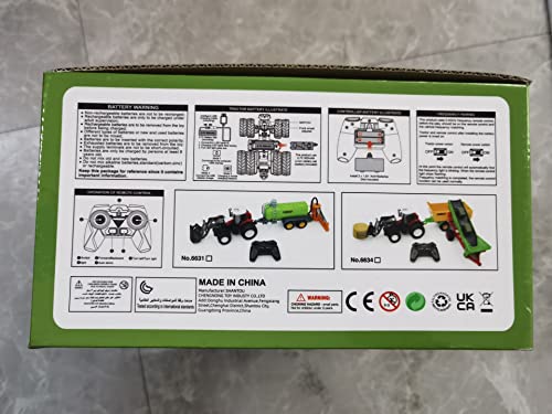 Peagprav RC Tractor Remote Control Truck with Trailer 1/24 Scale 2.4Ghz Farm Electronic Vehicle Hay Conveyor Dumpable Trailers with Bale Gripper for Kids Age 5 6 7 8 9 up Years Old