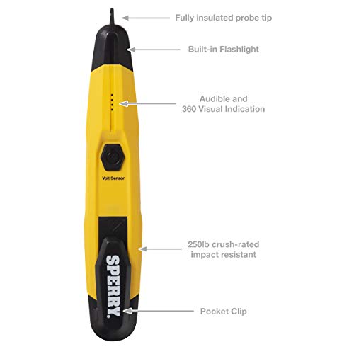 Sperry Instruments STK001 Non-Contact Voltage Tester (VD6504) & GFCI Outlet / Receptacle Tester (GFI6302) Kit, Electrical AC Voltage Detector, Yellow & Black