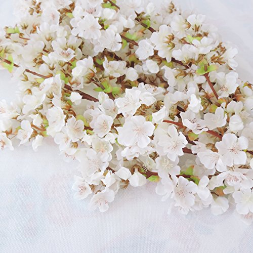 Yinhua 39 Inch Artificial Cherry Blossom Branches Flowers Stems Silk Tall Fake Flower Arrangements for Home Wedding (Cherry Blossom, Pack of 3)