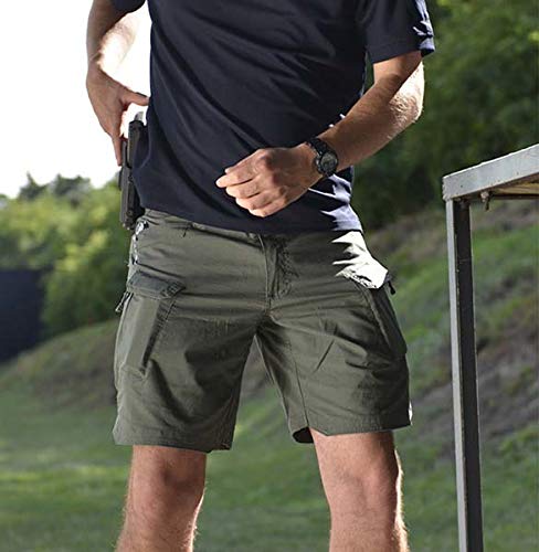 Helikon-Tex Urban (UTS) Tactical Shorts for Men - Lightweight & Breathable Cargo Shorts for Tactical, Military, Police, Hiking, & Hunting (Khaki PolyCotton Ripstop W36, L8.5)