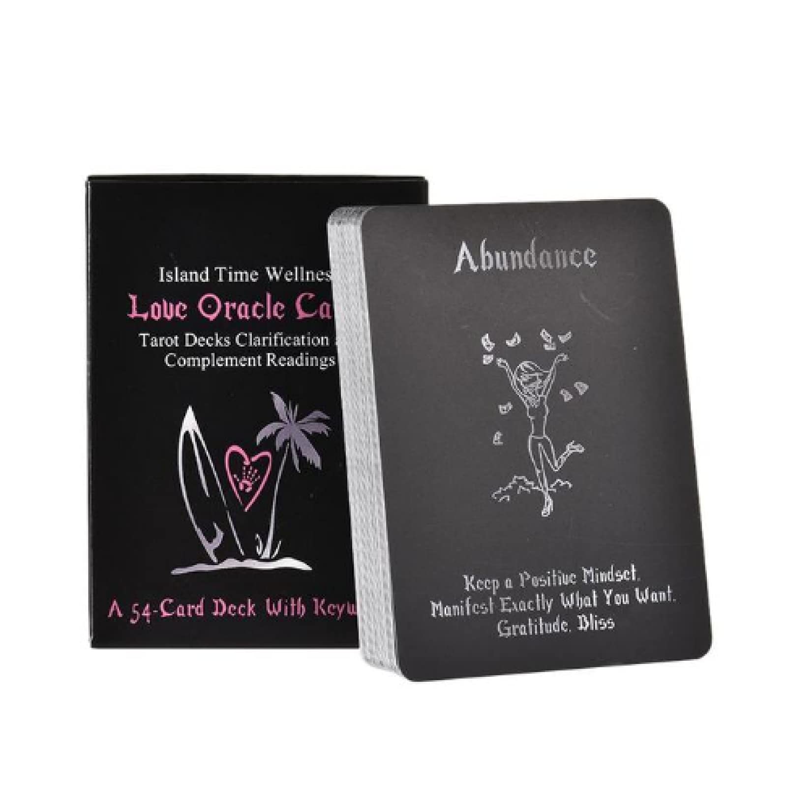 Island Love Oracle Card Health Time Tarot Card Beam Black Full English Version,Fortune Telling Game Divination Tools ,Tarot Cards for Beginners with Velvet Tarot Bag