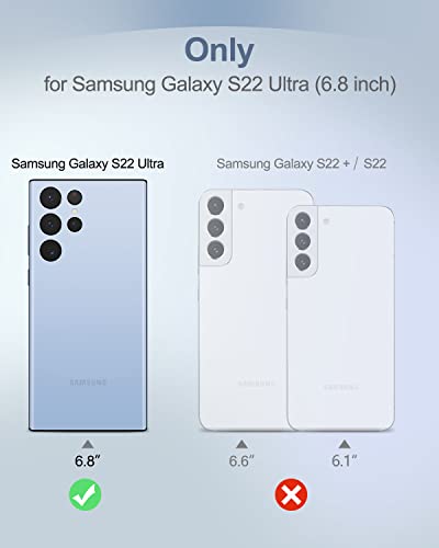 SURITCH for Samsung Galaxy S22 Ultra Clear Case 6.8" (Only), [Built-in Screen Protector] Full Body Protective Hard Shell+Soft TPU Phone Case for Samsung S22 Ultra -(Full Clear)