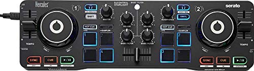 Hercules DJ Starter Kit | Starlight USB DJ Controller with Serato DJ Lite Software, 15-Watt Monitor Speakers, and Sound-Isolating Headphones