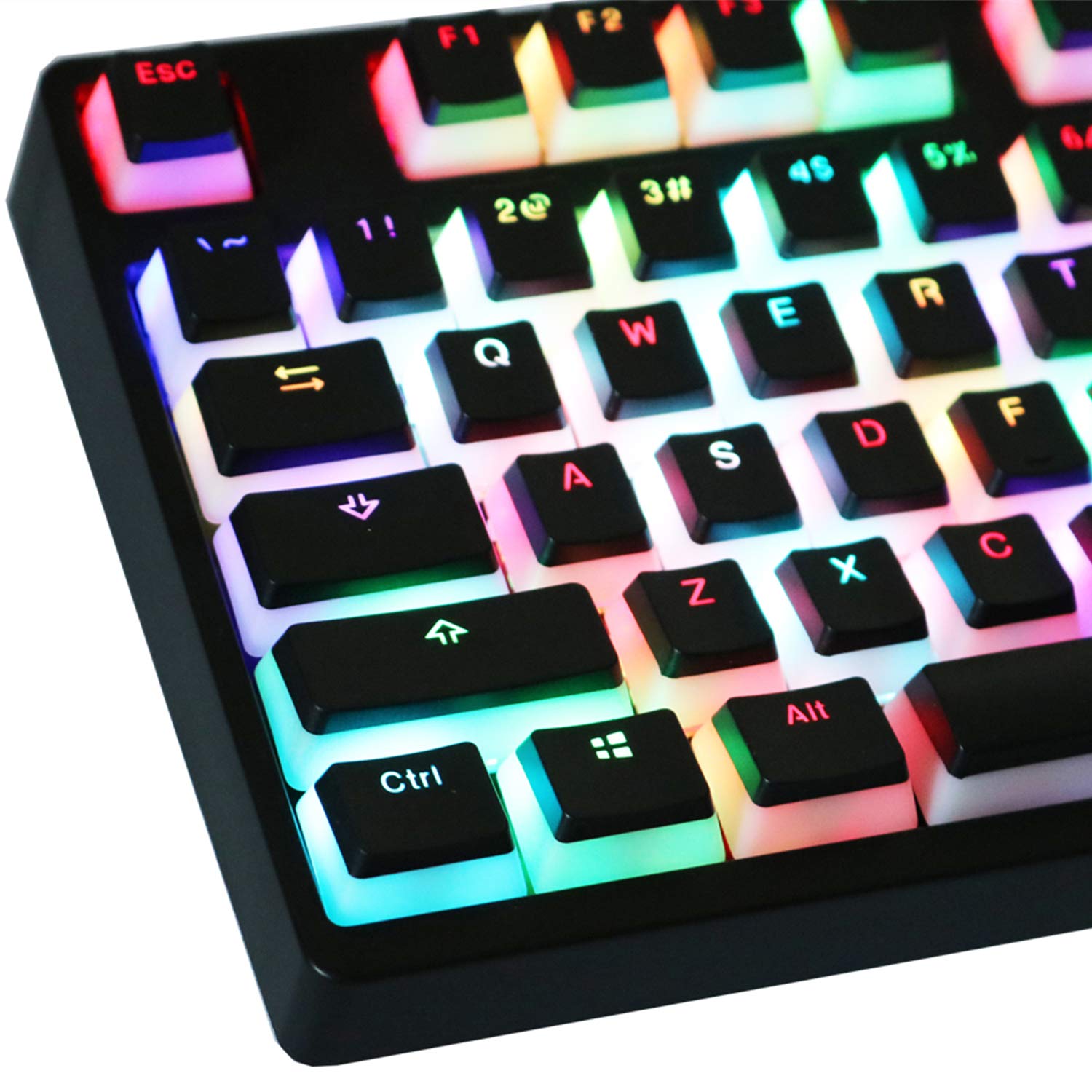 Happy Balls PBT Keycaps Backlit Doubleshot Keycap Set OEM Profile Cherry MX Key Caps for 104/87/60%/108 MX Switches Mechanical Keyboard(Black Pudding Combo)
