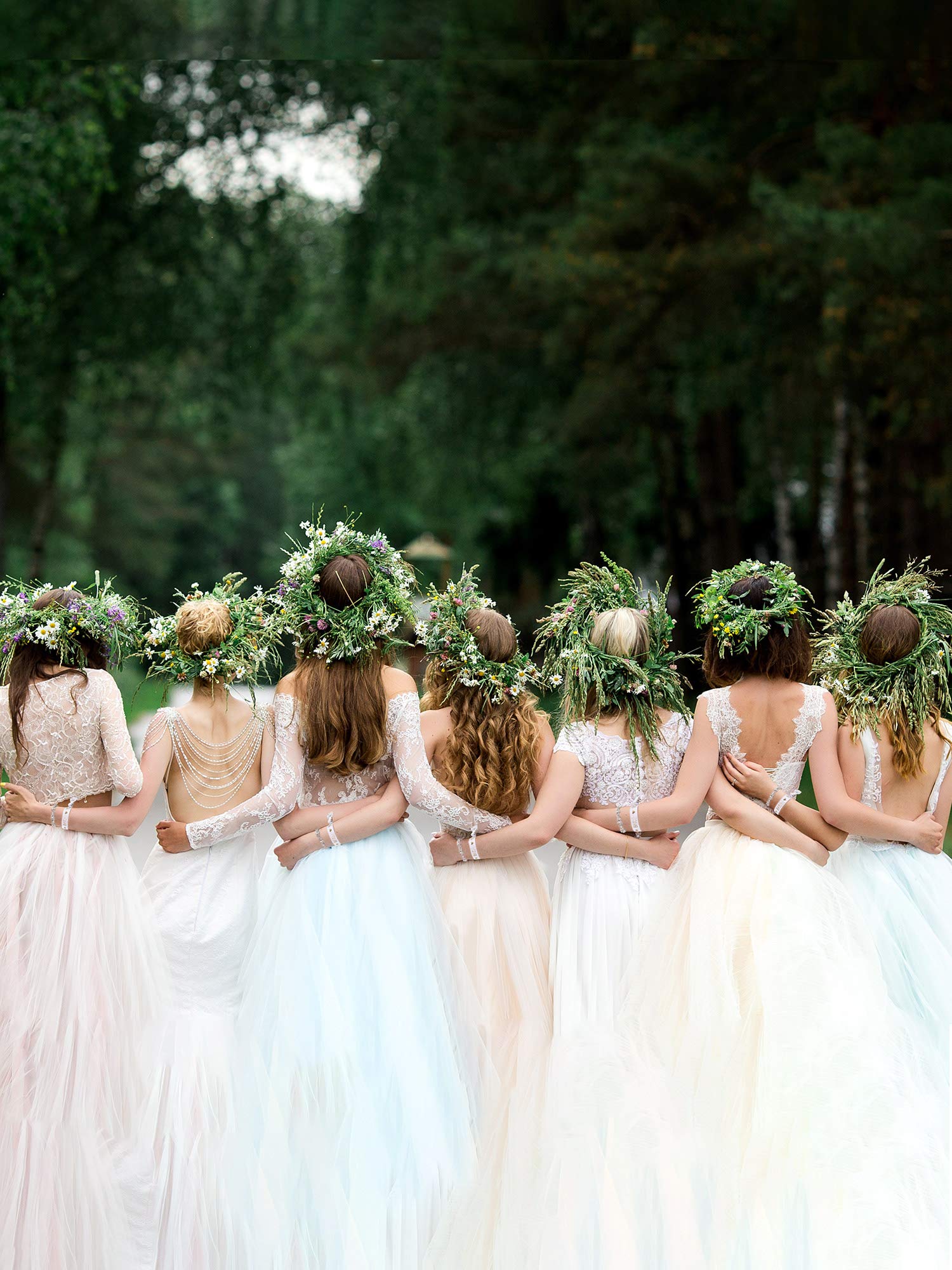 Hicarer 5 Pieces Bridesmaid Bracelets with Bride Hair Tie for Friend Wedding Gift