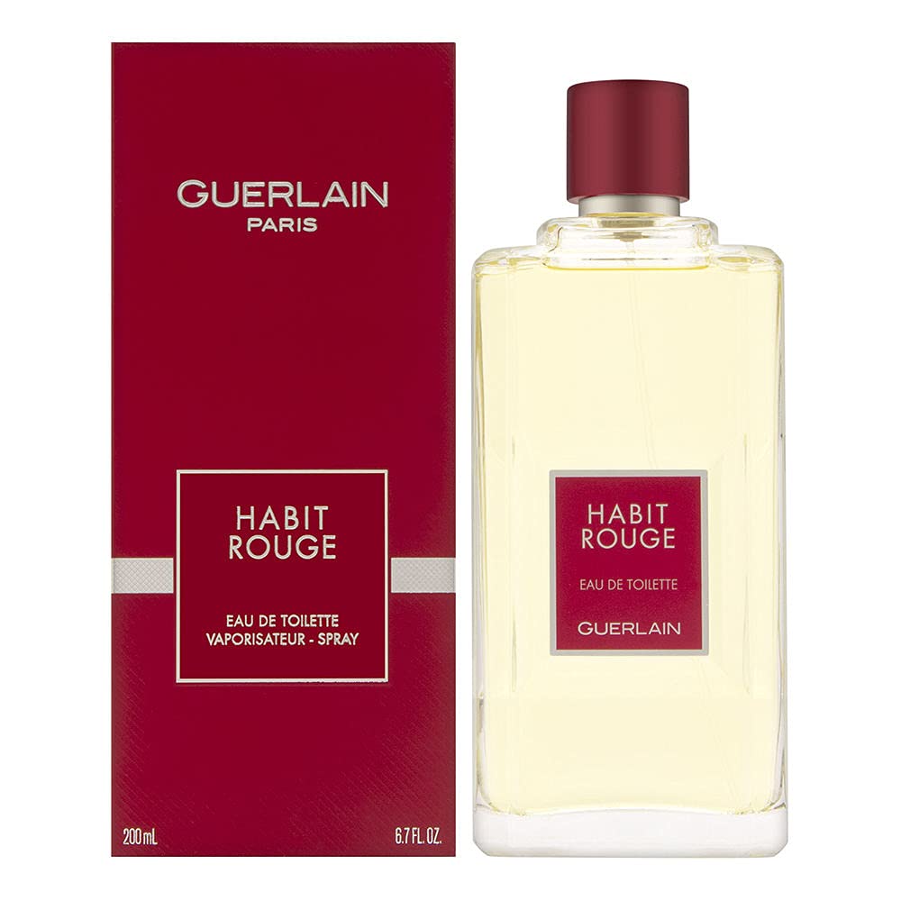 Habit Rouge By Guerlain For Men. Eau De Toilette 6.7 Ounces
