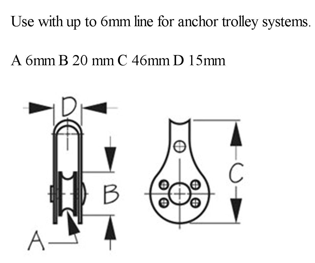 H2o 316 Stainless Steel Marine Grade Kayak Light Use Marine Pulley (NOT for LIFTING)