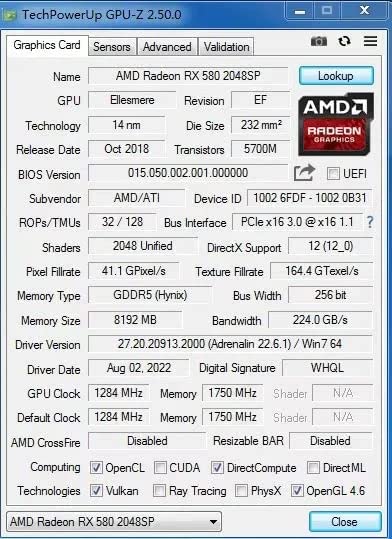 GPVHOSO RX580 8G Graphics Card, 8GB GDDR5 (256bit) Graphics Card2048SP, GDDR5, 256 Bit, with Dual Fan Cooling System, HDMI, DP, PCI, DVI-Output, Express 3.0, for Computer Gaming Video Editing