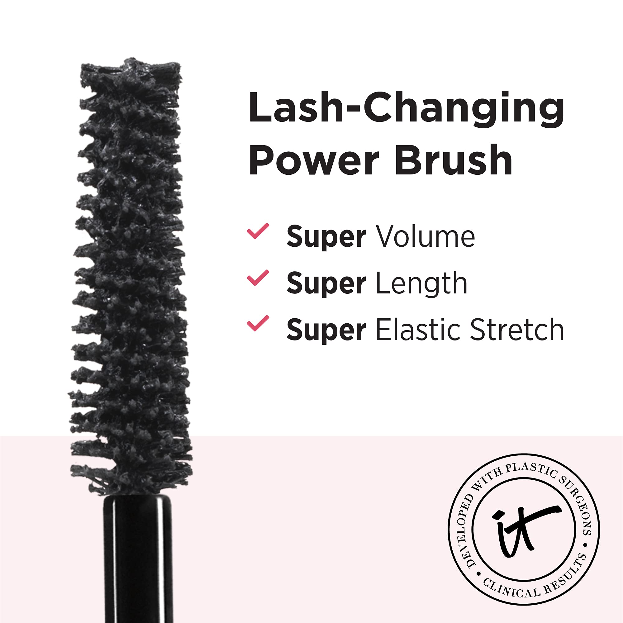 IT Cosmetics Lash Transformation Eye Makeup Set - Includes Full Size + Travel Size Superhero Volumizing & Lengthening Mascara - Lifts, Separates & Conditions Lashes - with Collagen, Biotin & Peptides