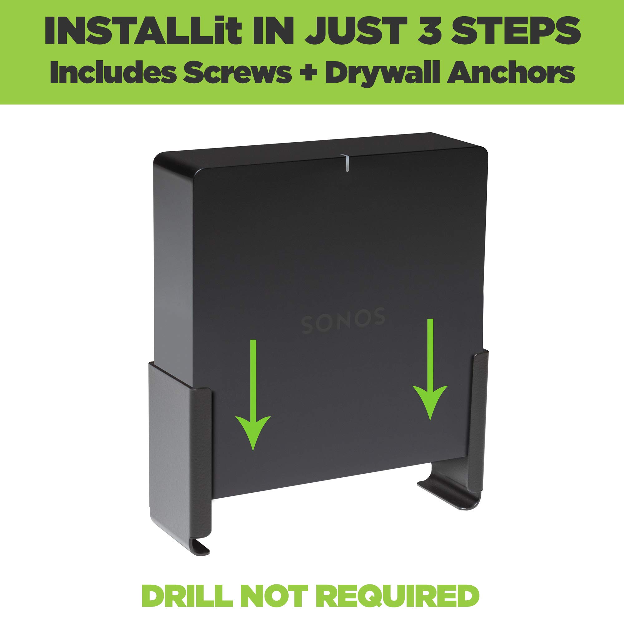 HIDEit Mounts Port Wall Mount for Sonos Port - Made in USA Black Steel Mount for Sonos Port Music Streamer