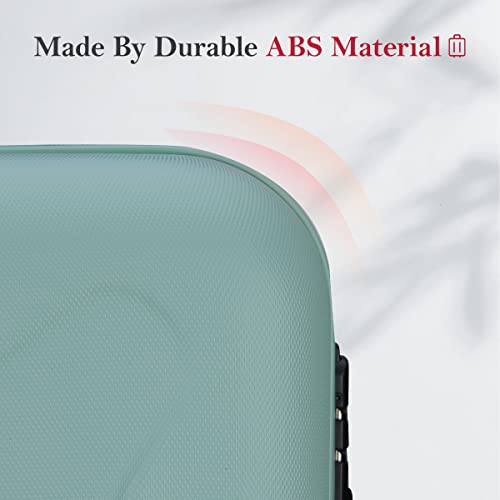 Widfre Luggage Sets 3 Pieces Carry on Suitcase Hardshell Lightweight Travel with Double Spinner Wheels Locks TSA Approved (Green)