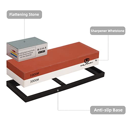 WUTA Sharpening Stone Set Sharpener Flattening Stone for Polishing Knife