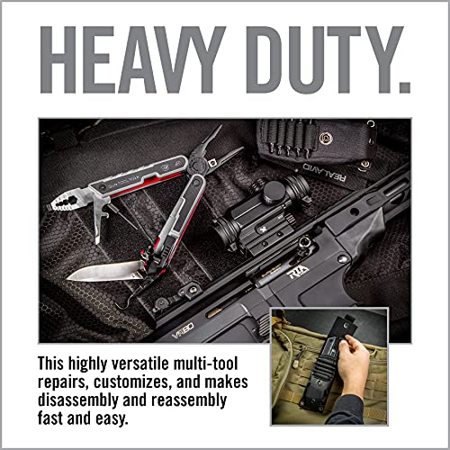 Real Avid Gun Tool Max, 37-in-1 Multitool for Gunsmithing, Includes Pliers, Wire Cutters, Knife Blade, Universal Choke Wrench, Bits, Wrenches & Sheath, Perfect EDC Tool for Hunting & Gun Owners black