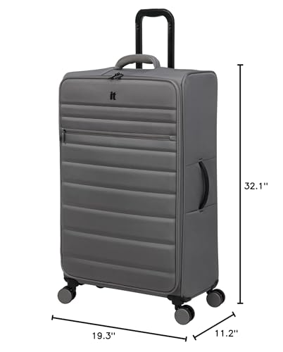 it luggage Accuracy 32" Softside Checked 8 Wheel Spinner, Grey Skin