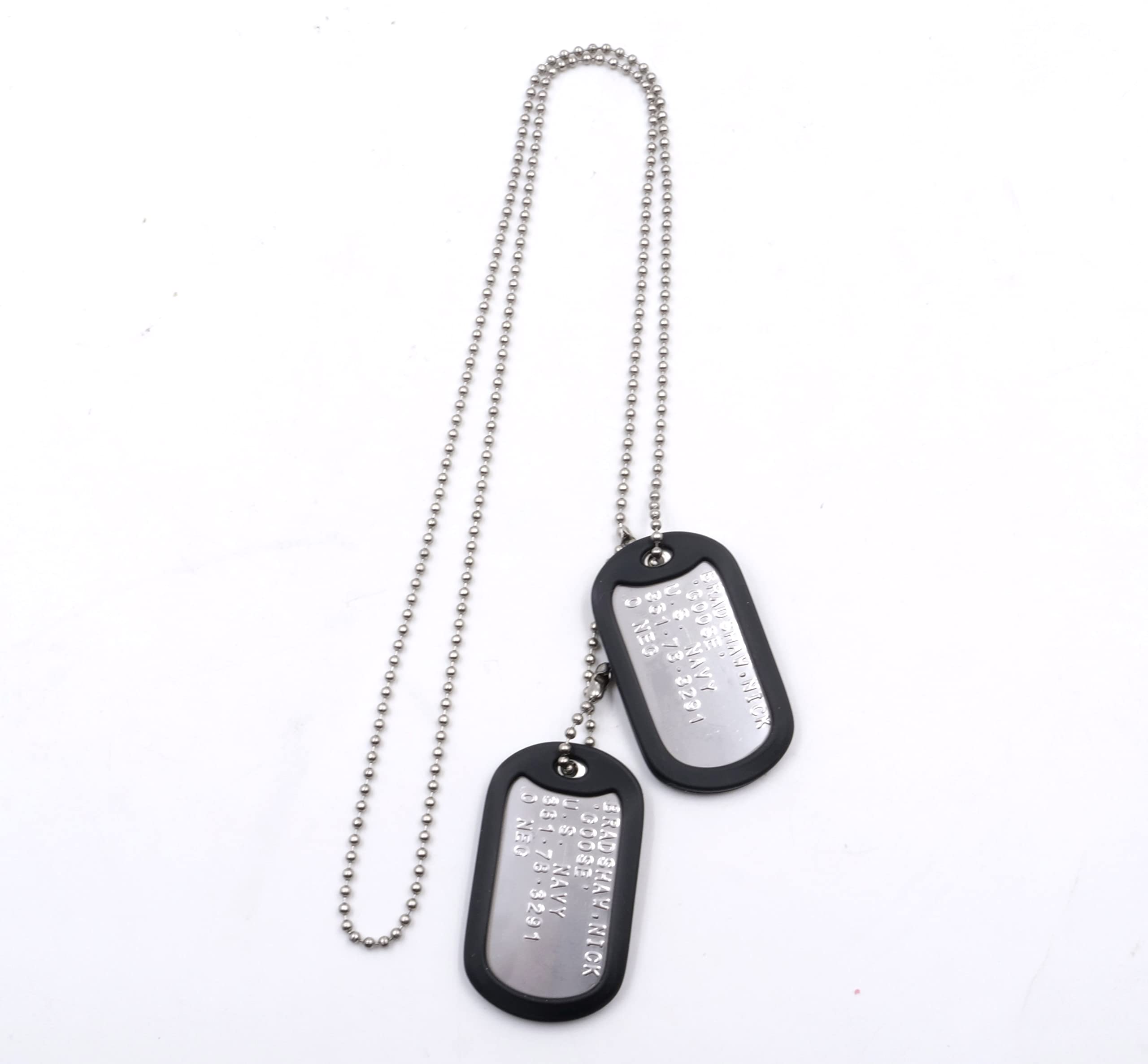 Goose Stainless Steel Military Dog Tag Set Movie Cosplay Halloween Costume