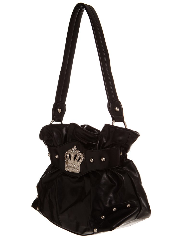 Handbags For All Crown Inspired Classic Studded Hobo Shoulder Handbag