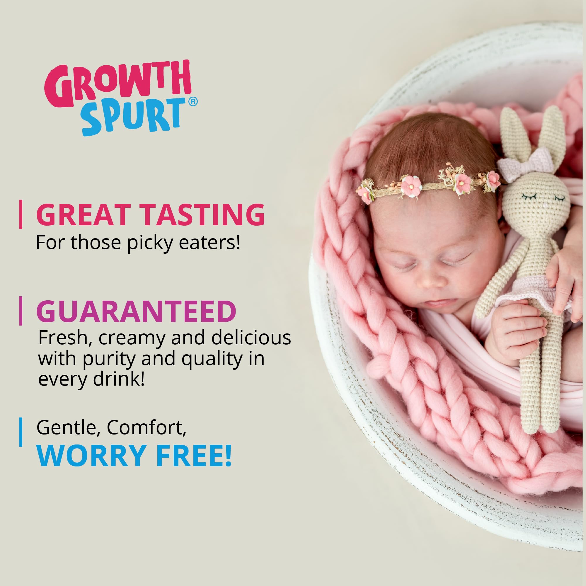 Growth Spurt Goat Milk Toddler Formula – Powdered Goat's Milk Toddler Formula – Lactoferrin, 2'-FL HMO, Prebiotics, Probiotics, Iron, DHA & ARA, Immune Support, Non GMO Infant Baby (12 Pack)