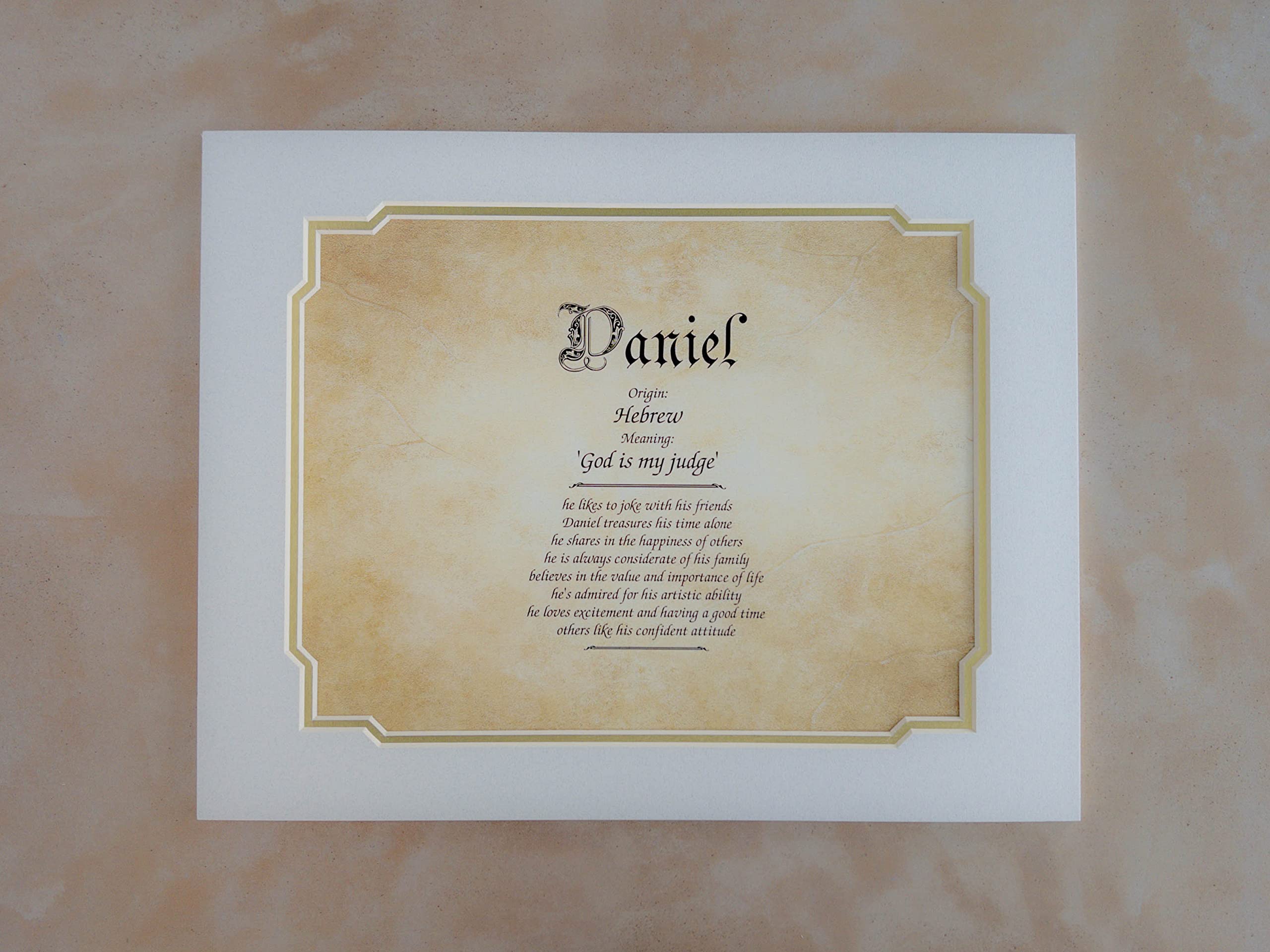 OLD PARCHMENT - Personalized ANY First Name Meaning Keepsake Print 8.5 x 11 | Artwork Home Decor Kids Room Brown 8.5 x 11 Inch