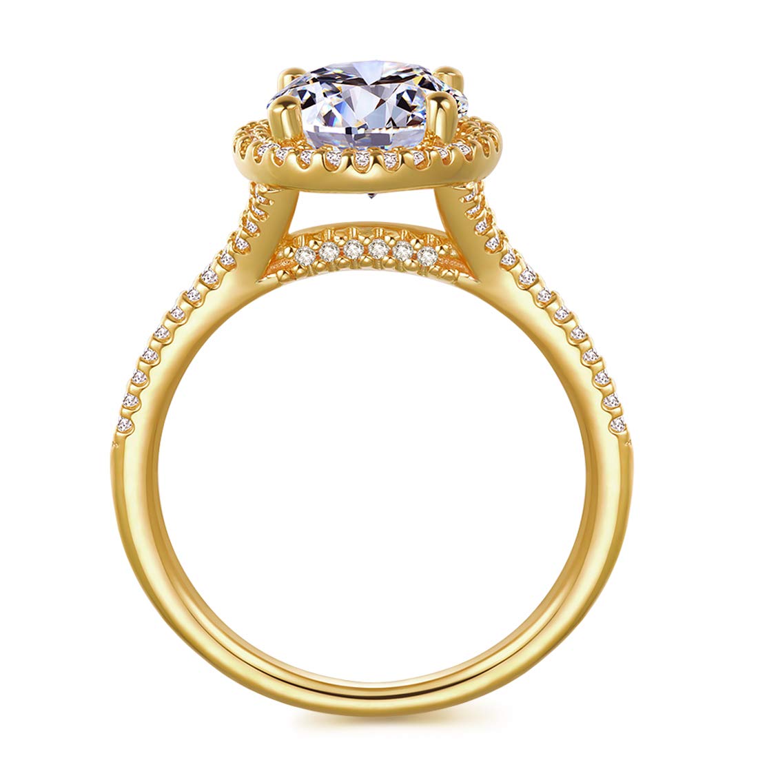 HAFEEZ CENTER 2 Carat Round Brilliant Cut Simulated Diamond Cubic Zirconia CZ Engagement Ring for Women (6)