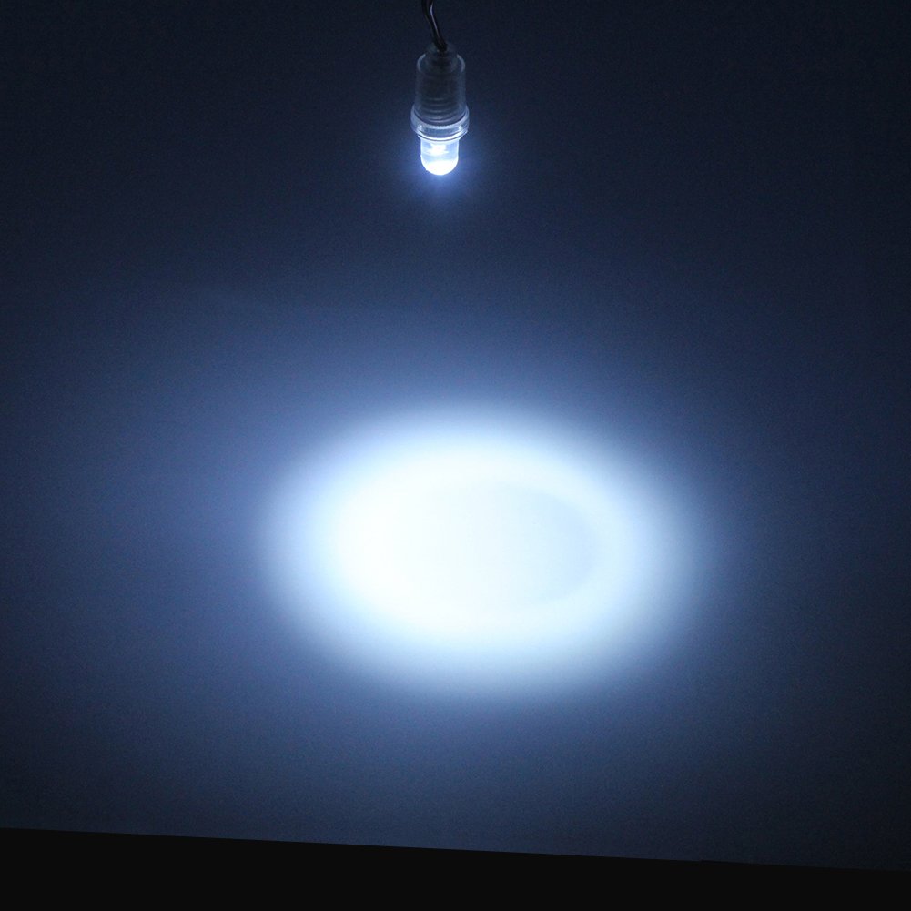 GutReise 10pcs E10 Screw DC12V Cold White Spot Led Bulb Light Lamps +10pcs E10 Base (DC12V, Cold White)