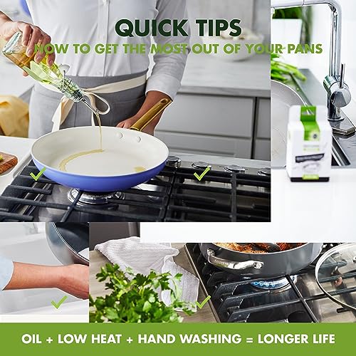 GreenPan Rio Healthy Ceramic Nonstick 5QT Saute Pan Jumbo Cooker with Helper Handle and Lid, PFAS-Free, Dishwasher Safe, Turquoise