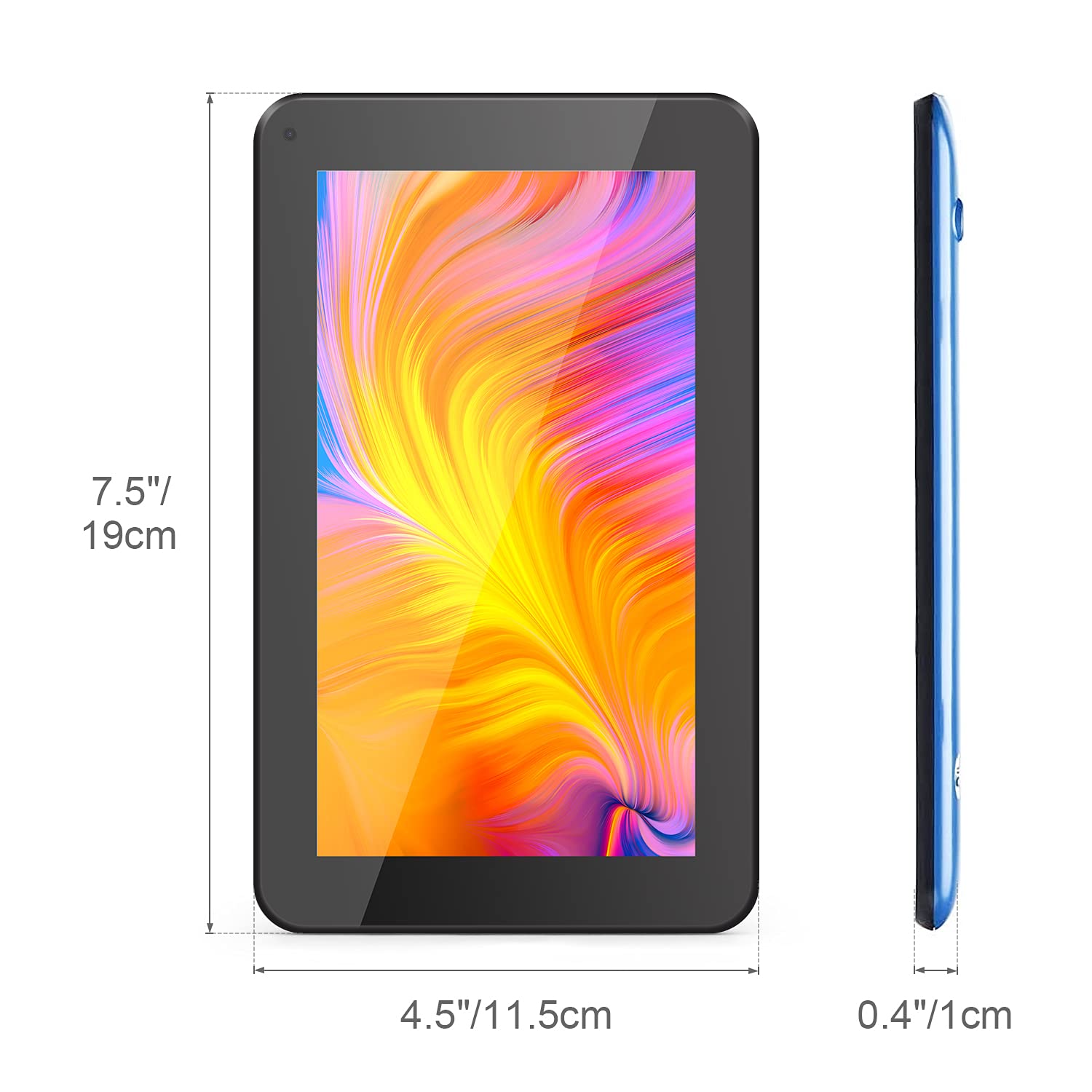 Haehne 7 inch Tablet, Android 6.0, Quad Core Processor, 1G RAM 16GB Storage,7" HD Display, Dual Camera, FM, WiFi Only, Bluetooth, Blue