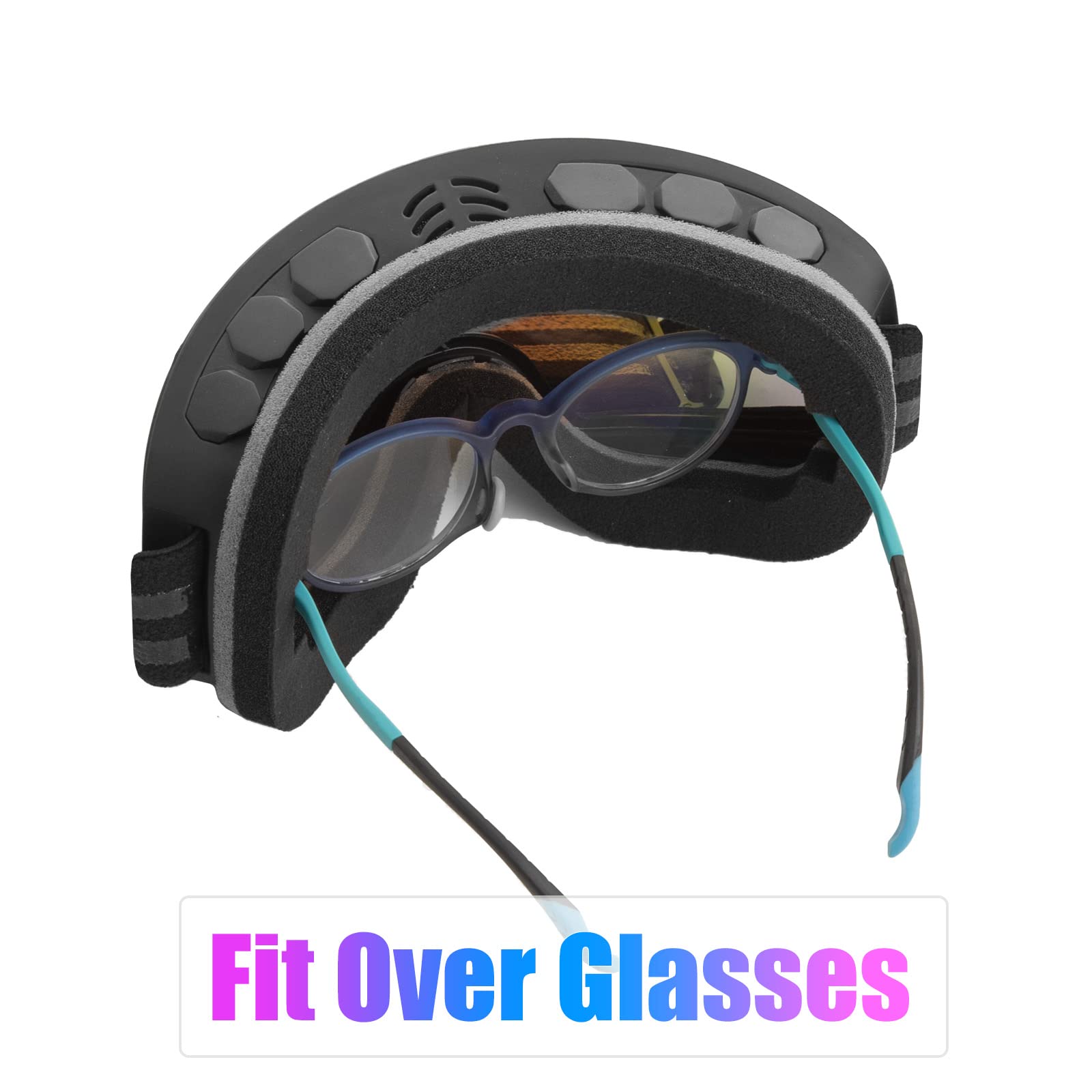 Hapytrip Men's Anti-Fog, Windproof Ski Goggles with UV Protection, Blue