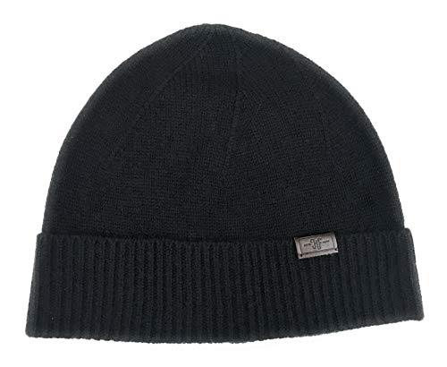 Hickey Freeman 100% Italian Cashmere Hat for Men – Ultra-Soft Men’s Knit Luxury Beanie, Black