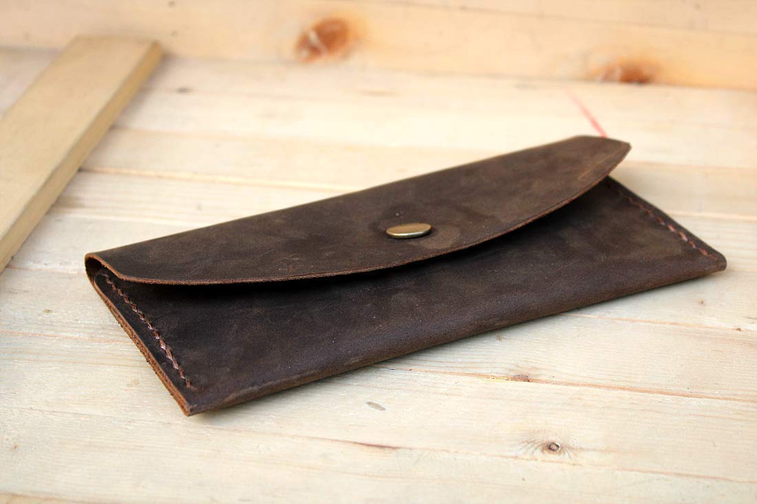 Handmade High Quality Retro Leather Multi-function Envelope Mobile Phone Card Holder Wallet