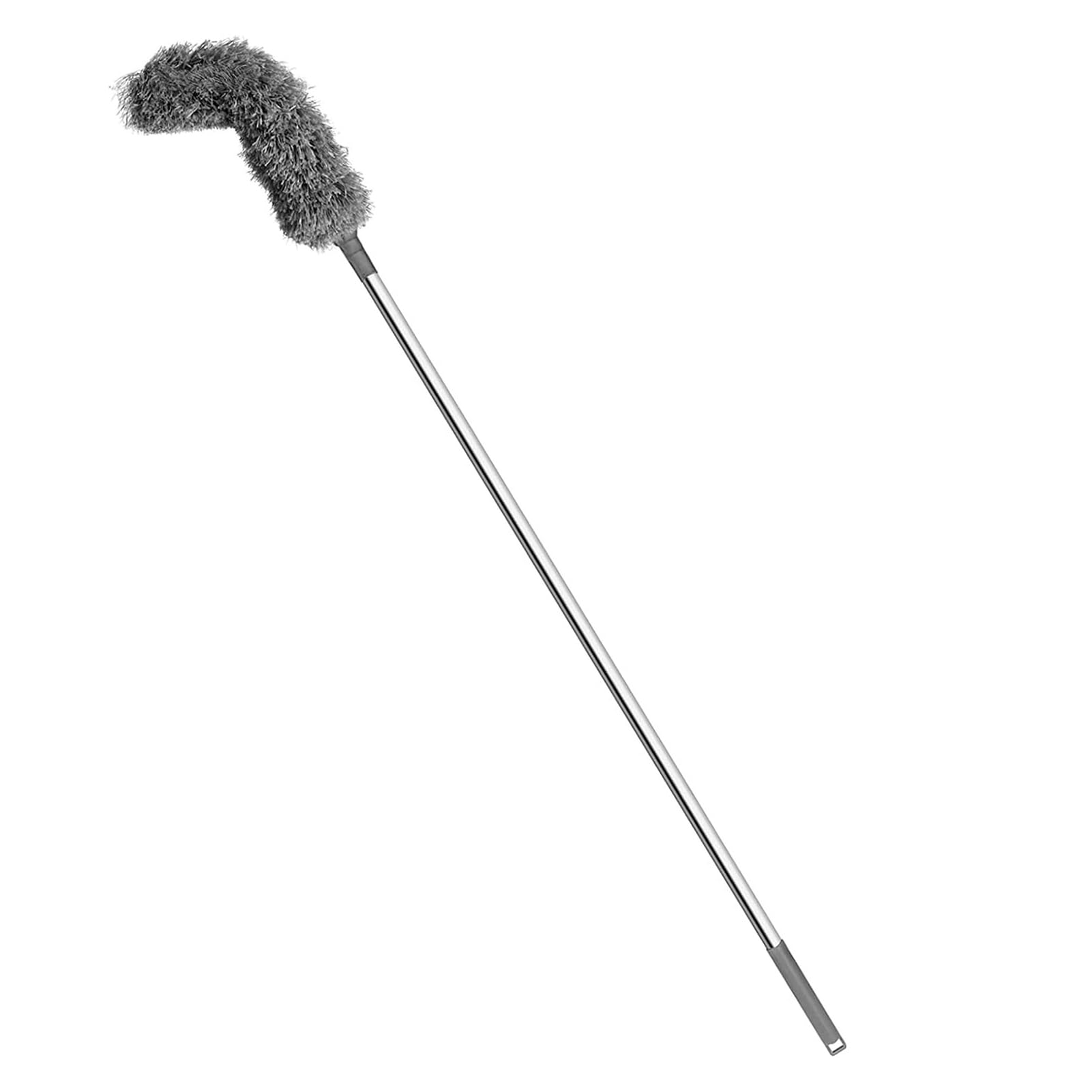 Hatleues 2.5m Telescopic Gutter Cleaning Tools Brush Roofing Tool with Extendable Telescopic Pole Cleaning Leaves Debris Adjustable Angle for Hard-to-Reach Areas Gutter Guard Cleaner Tool Grey