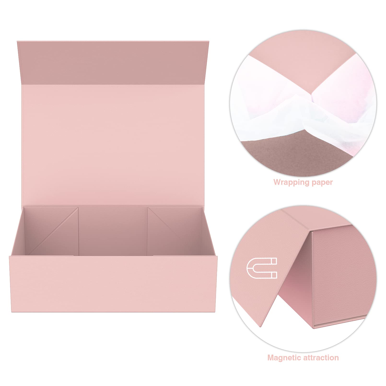 HavrePac 6 Pack Large Gift Boxes 13.8x9x4.3 Inches Luxury Gift Boxes with Lids,Magnetic Closure Gift Box for Present Packaging Box for Mother's Day, Birthdays, Party,Weddings