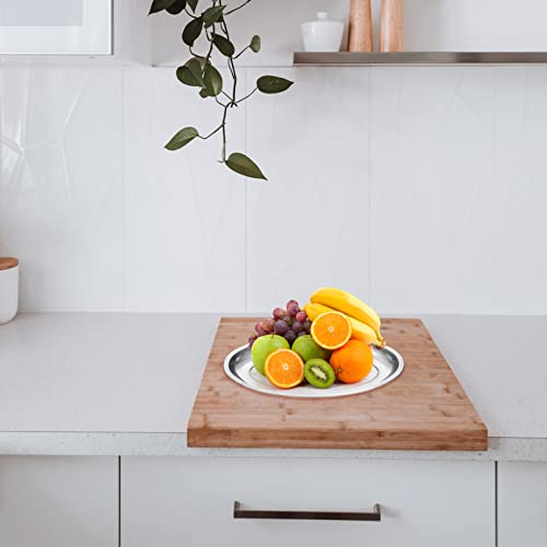 UPKOCH Stainless Steel Tray Stainless Steel Oval grilling platter serving platter serving platter Platter Oval Steaming Serving Platter