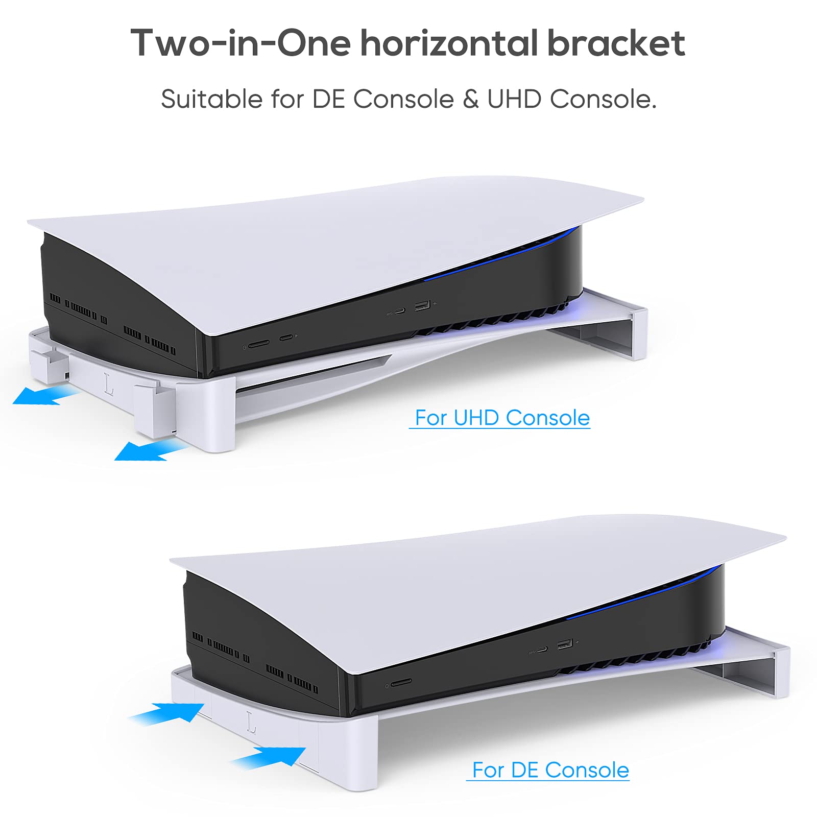 Horizontal Stand Compatible with PS5 Disc & Digital Edition - Base Stand Holder for PS5 Accessories with Anti-Slip Mads Compatible with PS5 Disc & Digital Editions Console