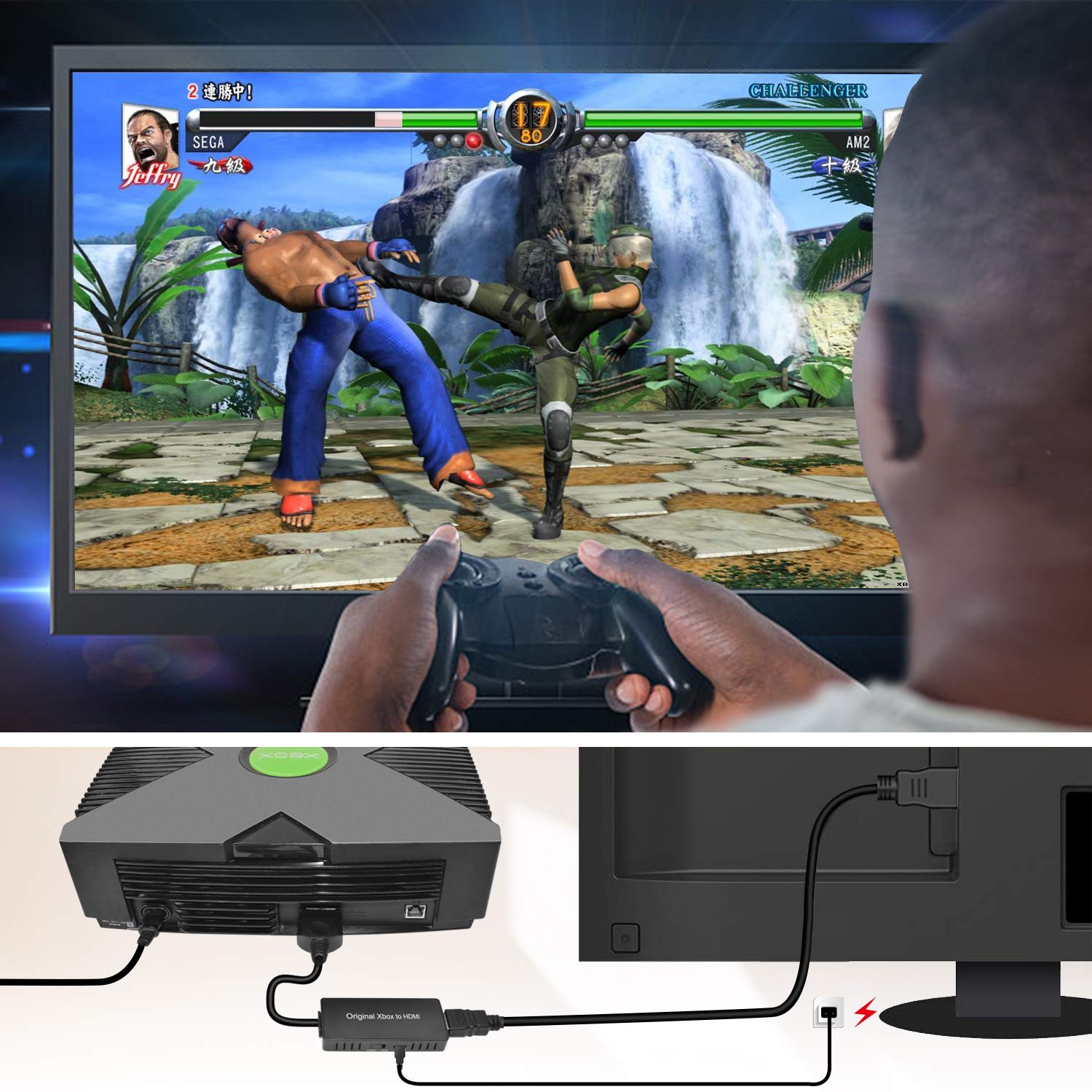 HD Link Cable for Original Xbox Original Xbox HDMI Converter Automatically Detects and Converts YPbPr Component Signal to 480i/720p Output(100% Improved Picture Quality)