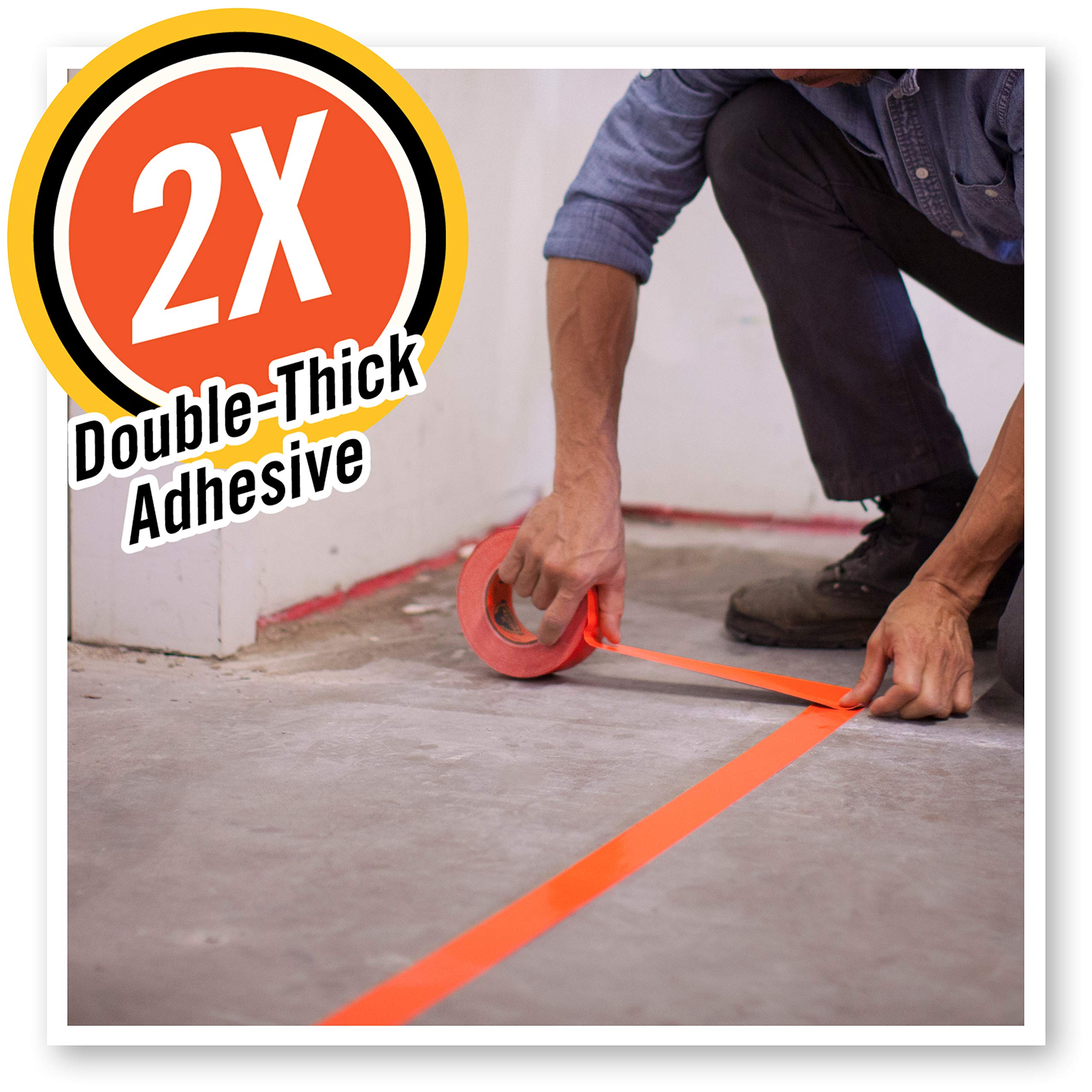 Gorilla Tape, High Visibility Duct Tape, 1.88" x 35 yd, Blaze Orange, (Pack of 1)