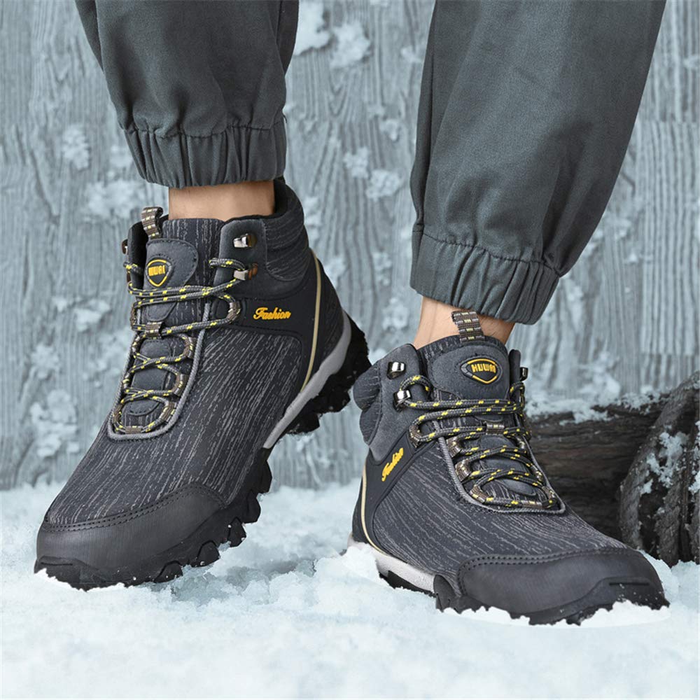 Govicta Premium Waterproof Work Boots for Men Men's Winter Hiking Ankle Boots Casual Trekking Lace-up Shoes Grey Size 10