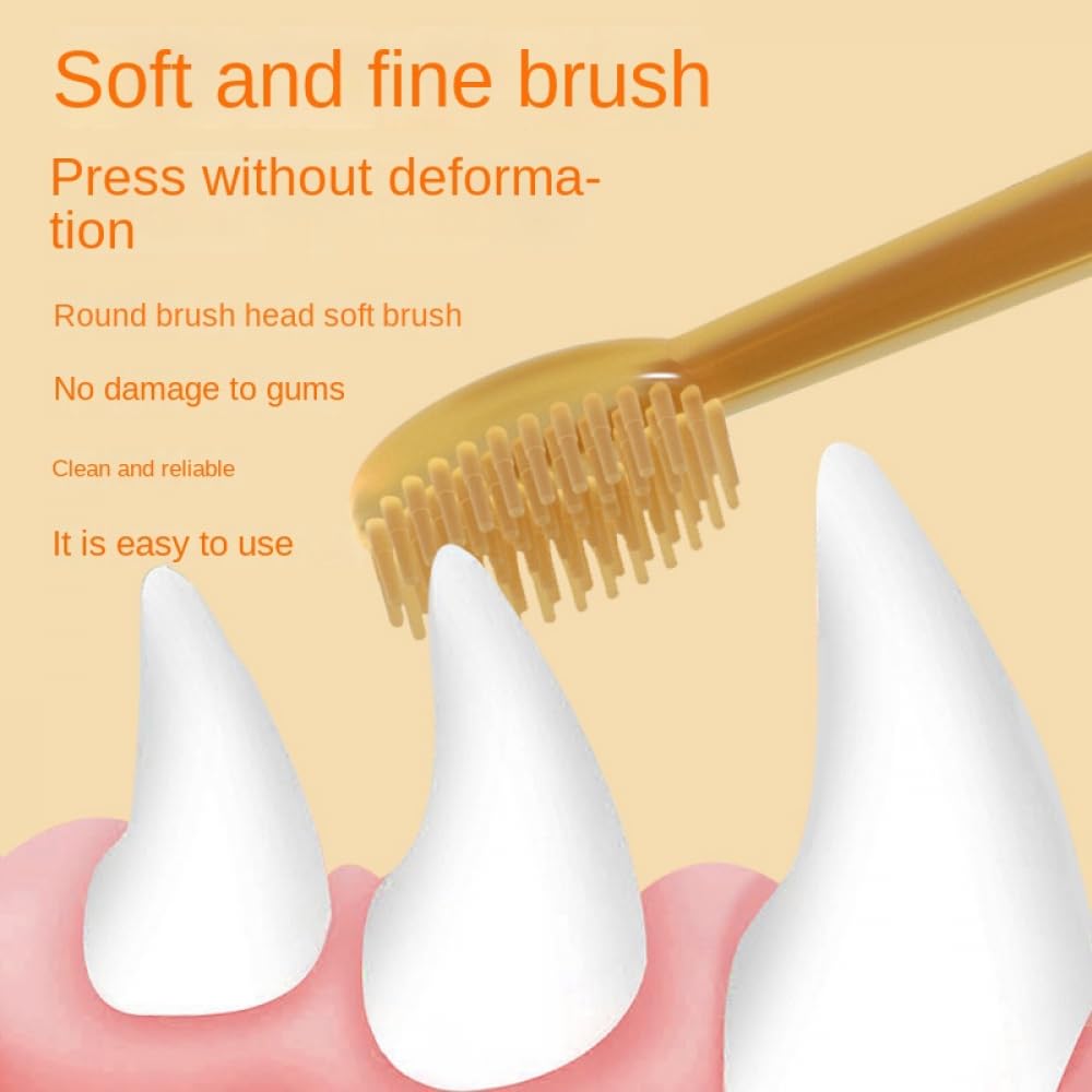 Weiara Toothbrush for Dogs,No Damage to Gums Soft Silicone Cat Toothbrush 2PCS (Tongue Brush + Toothbrush Set) Puppy Toothbrush Cleans Teeth Stains Easily - for Small, Medium and Large Pets