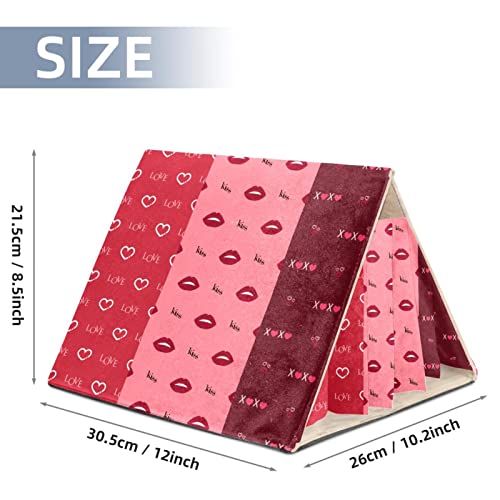 Y-DSIWX Guinea Pig House Bed, Rabbit Large Hideout, Small Animals Nest Hamster Cage Habitats Valentine's Day Pattern