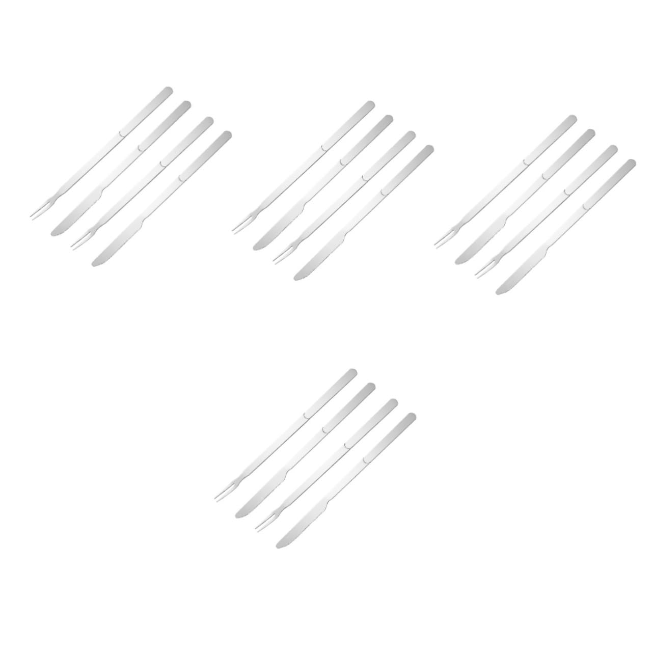 Happyyami 4 Sets Barbecue and Fork Stainless Carving Fork Guard Barbecue Cutter Carving for Meat Kitchen Fork Utensil Meat Fork Sushi Kit Kitchen Gadget Cutting Machine Portable