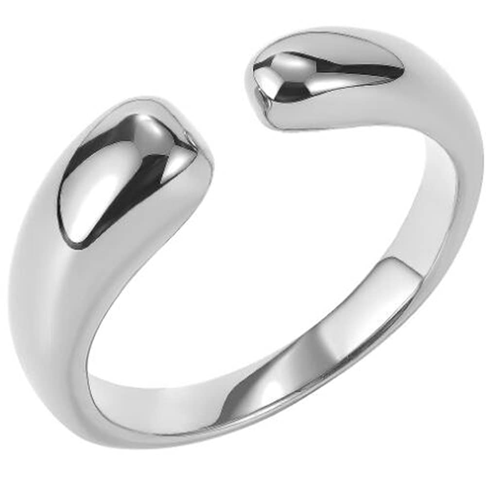 Jude Jewelers Stainless Steel High Polished Wedding Band Statement Promise Pinky Ring (Silver, 13)