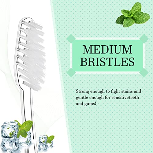 Remerry 100 Pack Individually Wrapped Disposable Toothbrushes Bulk Travel Toothbrushes Manual Disposable Tooth Brush Soft Bristle Tooth Brush for Adults Kids Hotel Guest Camping Travel, 2 Colors
