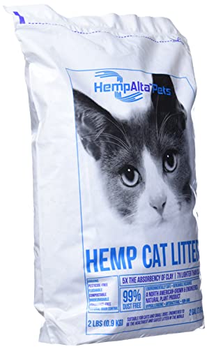 HempAlta Pets Premium Organic Hemp Cat Litter: All Natural, Lightweight, Unscented, Flushable & Low Dust